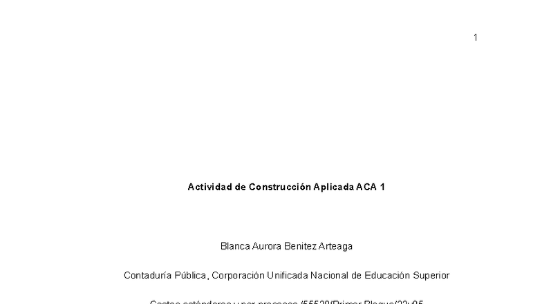 Actividad de Construcción Aplicada ACA 1: Cálculo de Costos Unitarios - Studocu