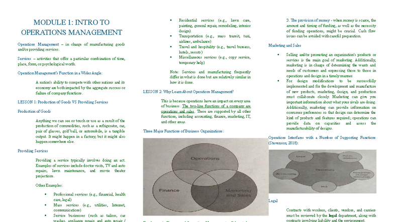 CBME 101: Operations Management - Module 1 Overview and Key Concepts ...