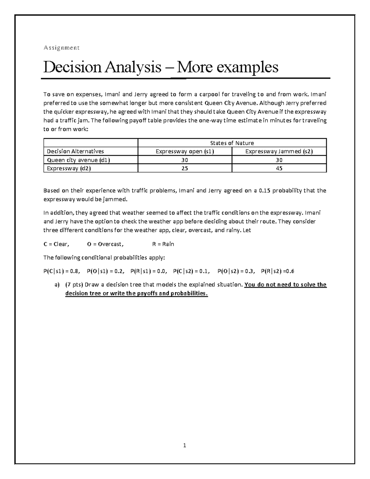 DM More Problems-6: Advanced Decision Making & Decision Trees - Studocu