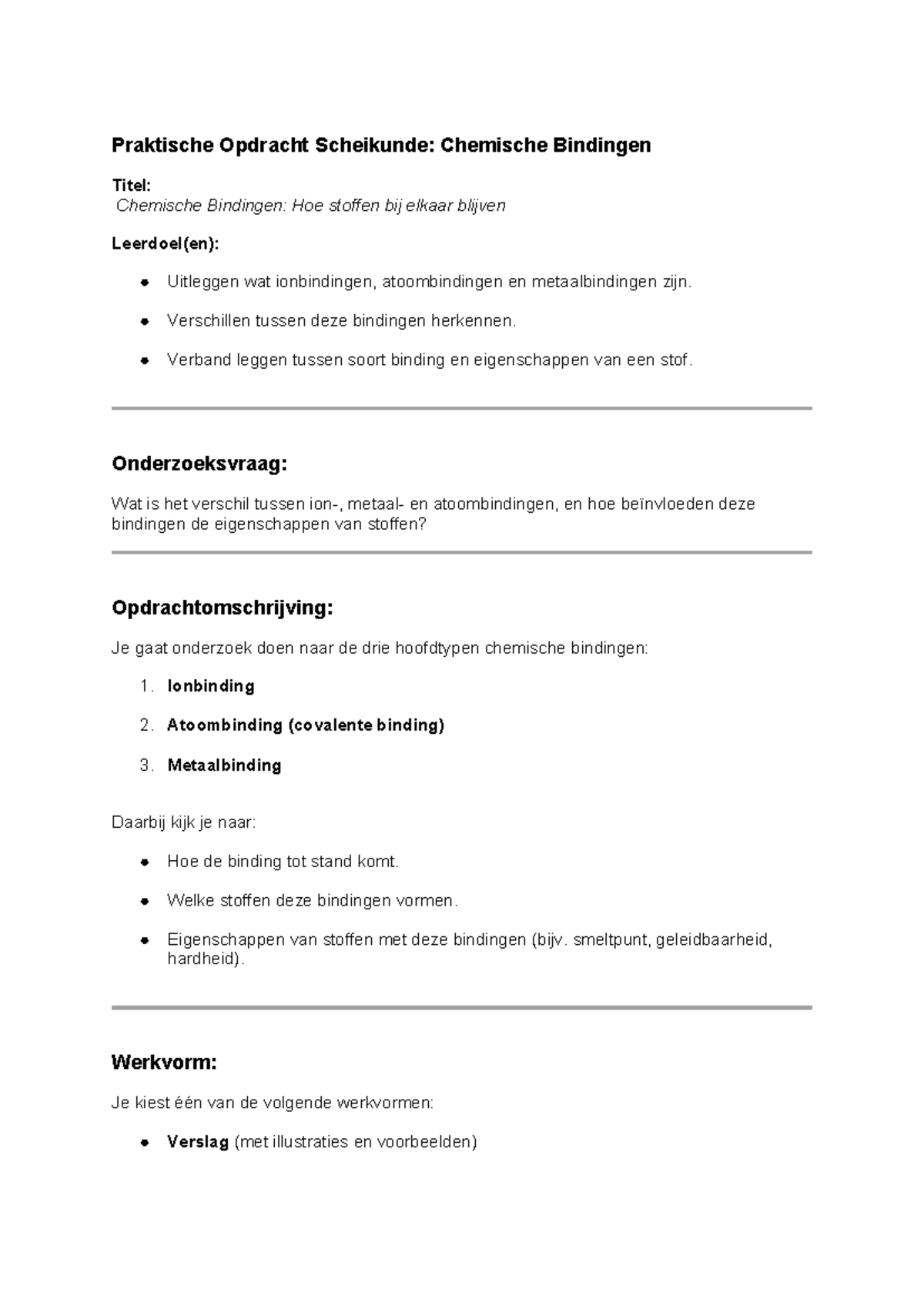 Scheikunde PO: Chemische Bindingen en Hun Eigenschappen - Studeersnel
