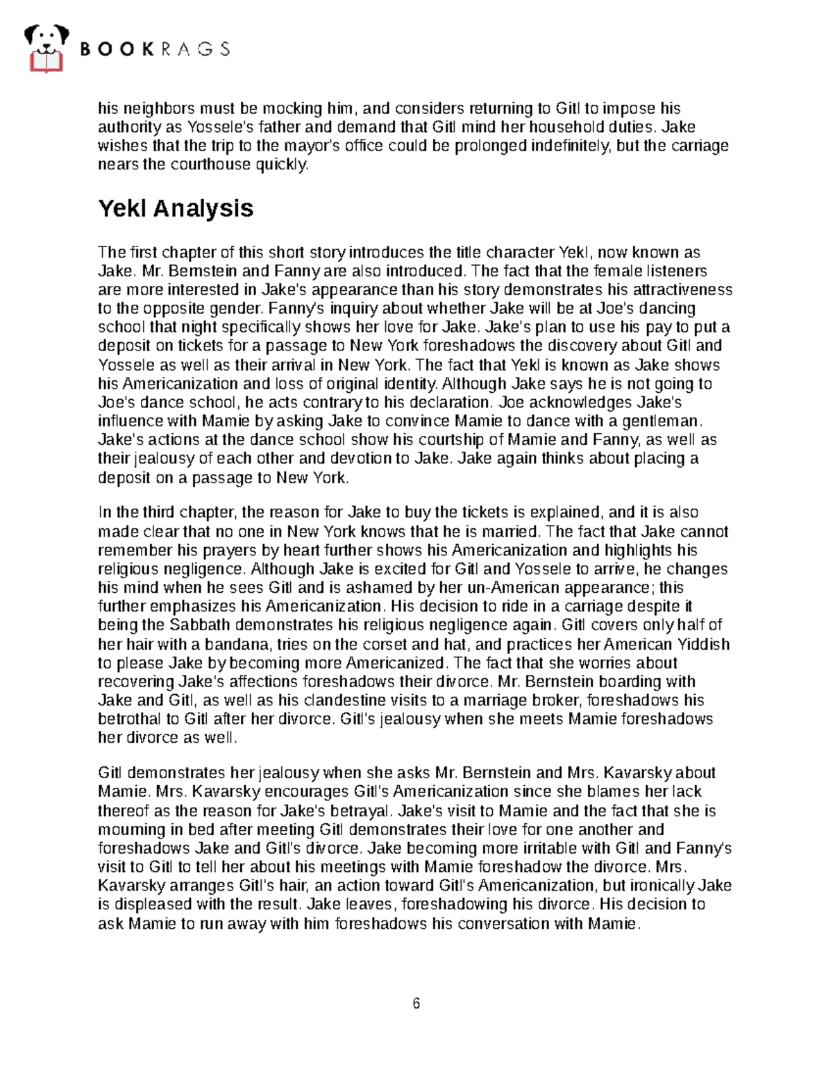 Yekl-and-the-imported-bridegroom-studyguide 6 - his neighbors must be ...