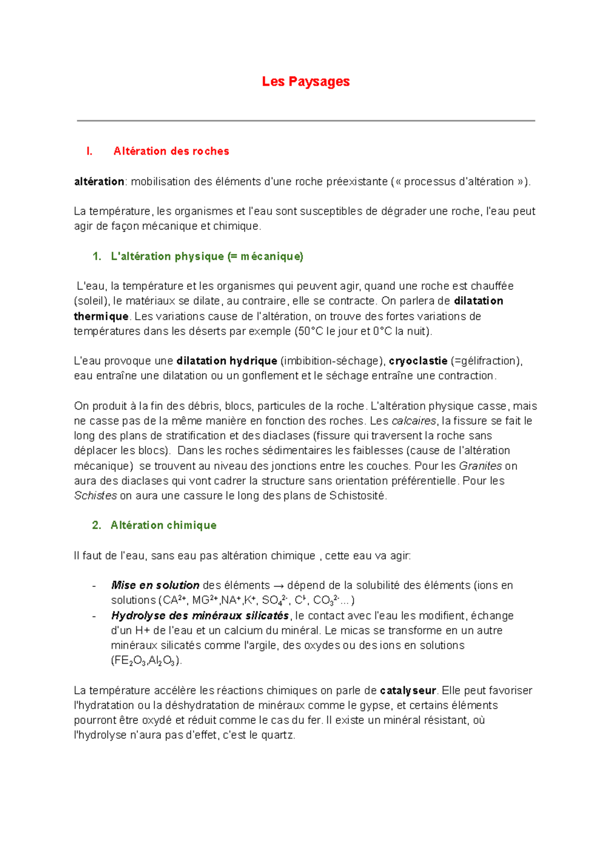 Érosion et Altération des Roches : Processus et Impact sur les Paysages ...