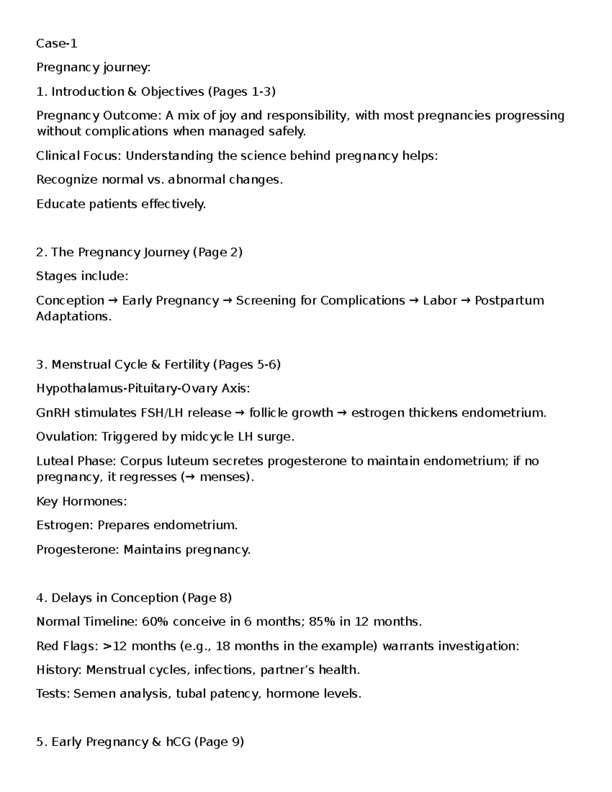 Case Study: Pregnancy Journey Overview (Case1-sem1) - Studocu