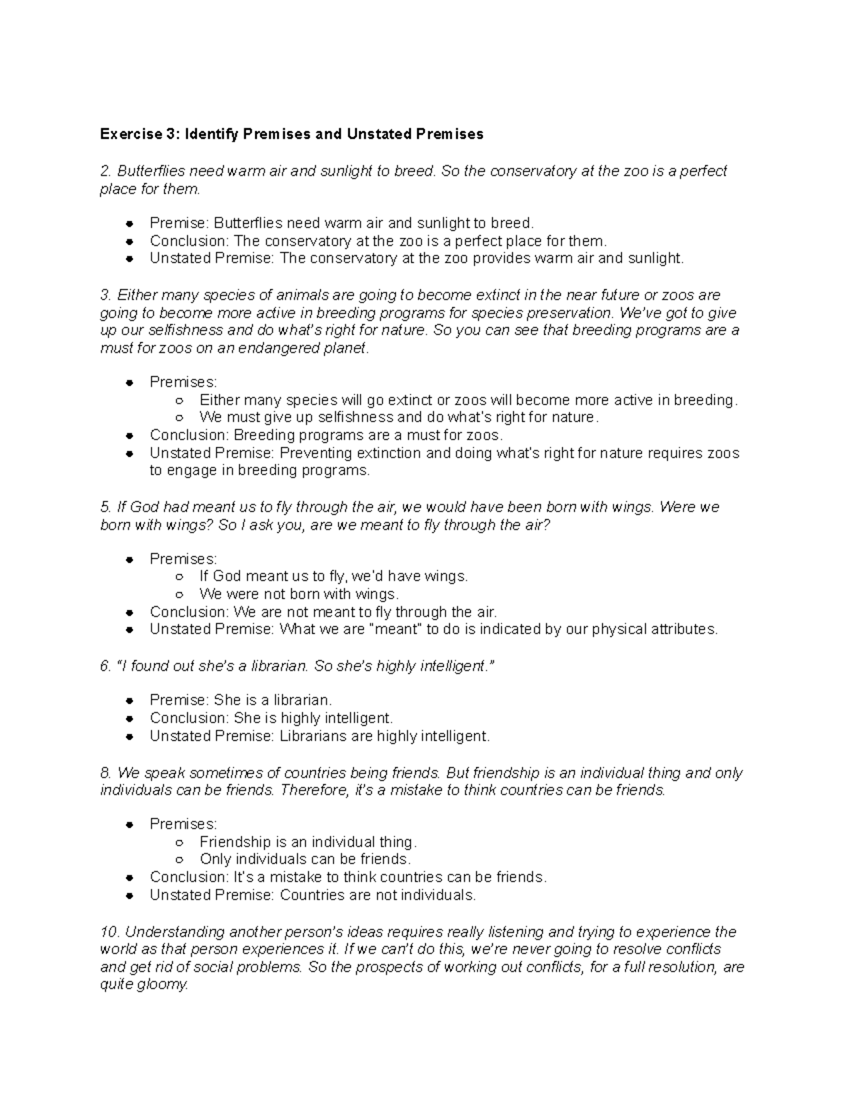 Homework Sept. 25: Analyzing Arguments and Premises - Studocu