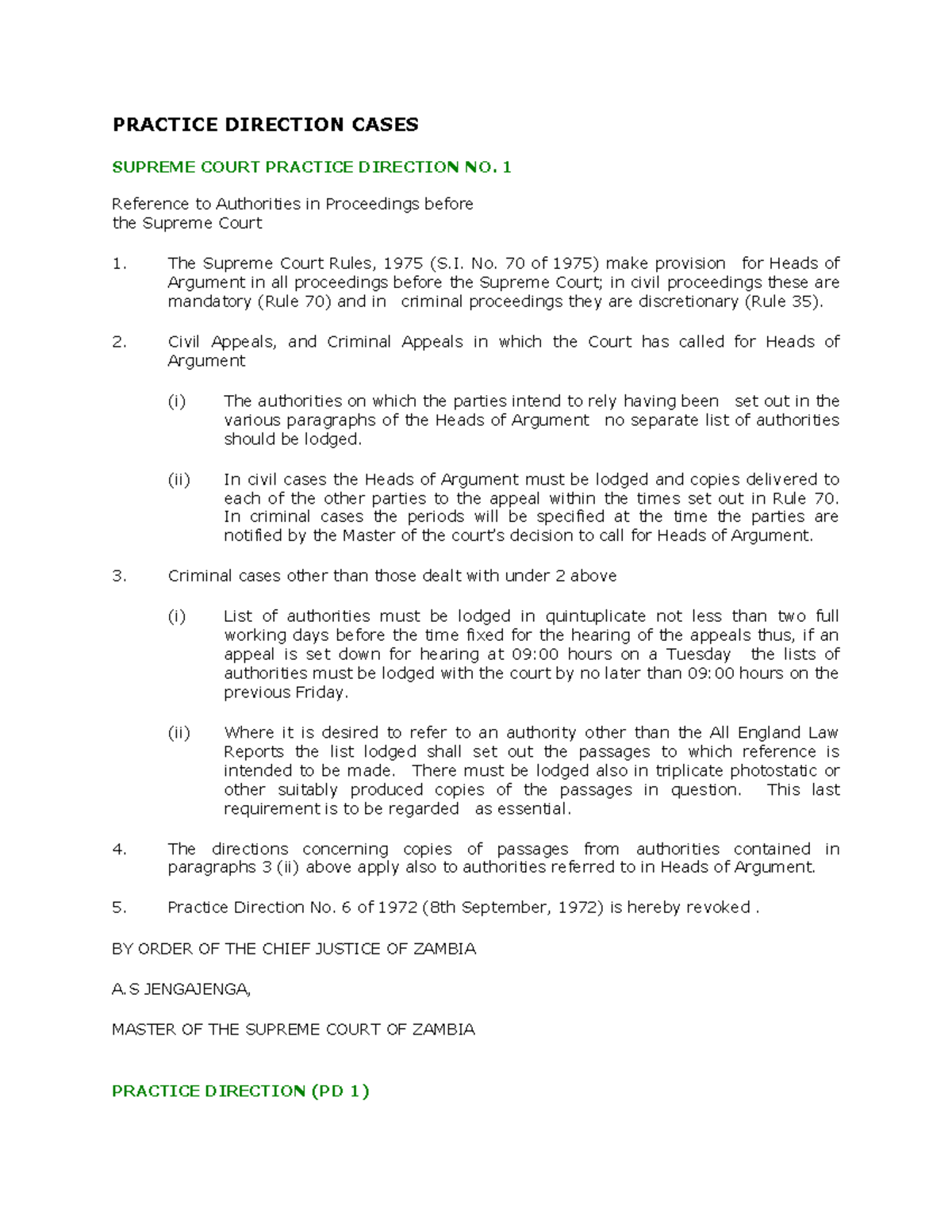 Supreme Court Practice Directions Overview (PD 1-16) - Studocu