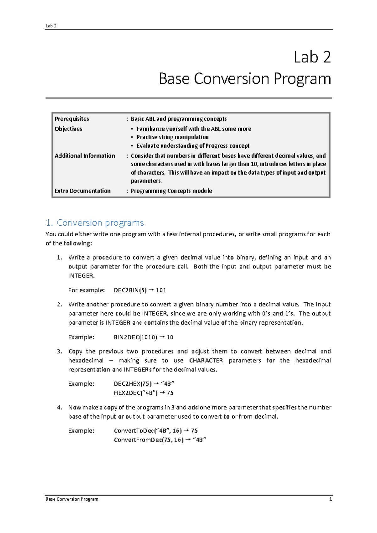 Lab 2 - Base Conversion Program (260224) - Studocu