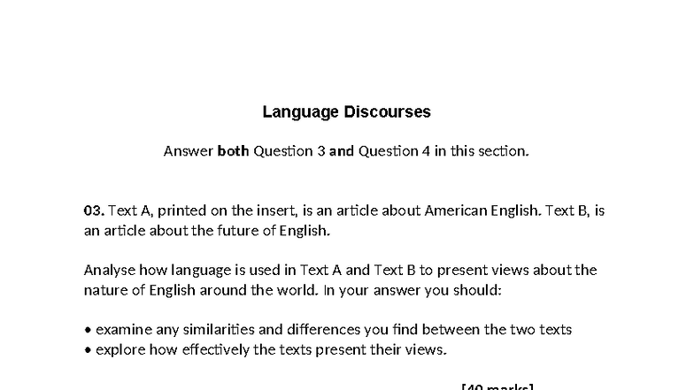 Global - AQA English Language A level Paper 2 Practice - Language ...