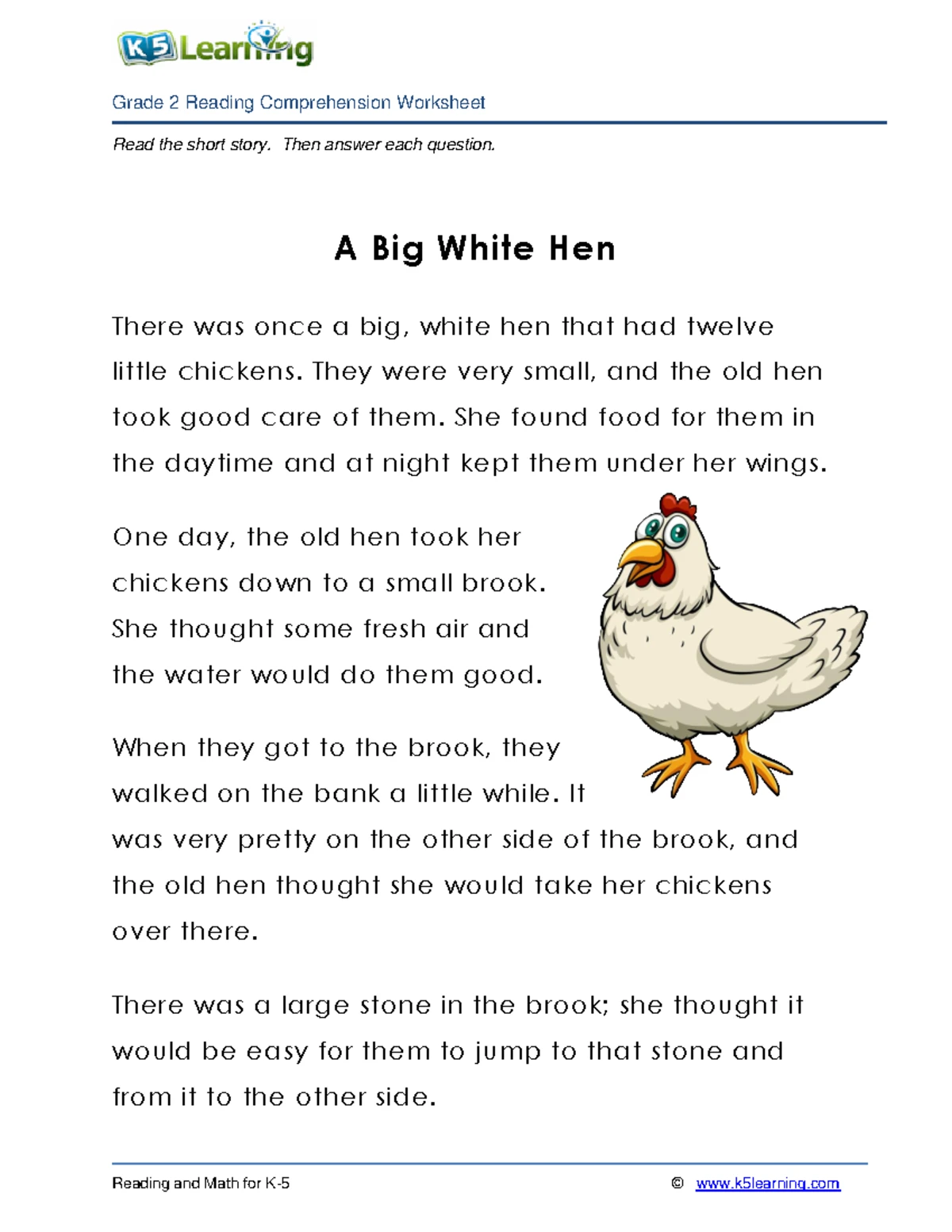 Reading Comprehension Grade 2 Milles Hair Style - Reading Comprehension ...