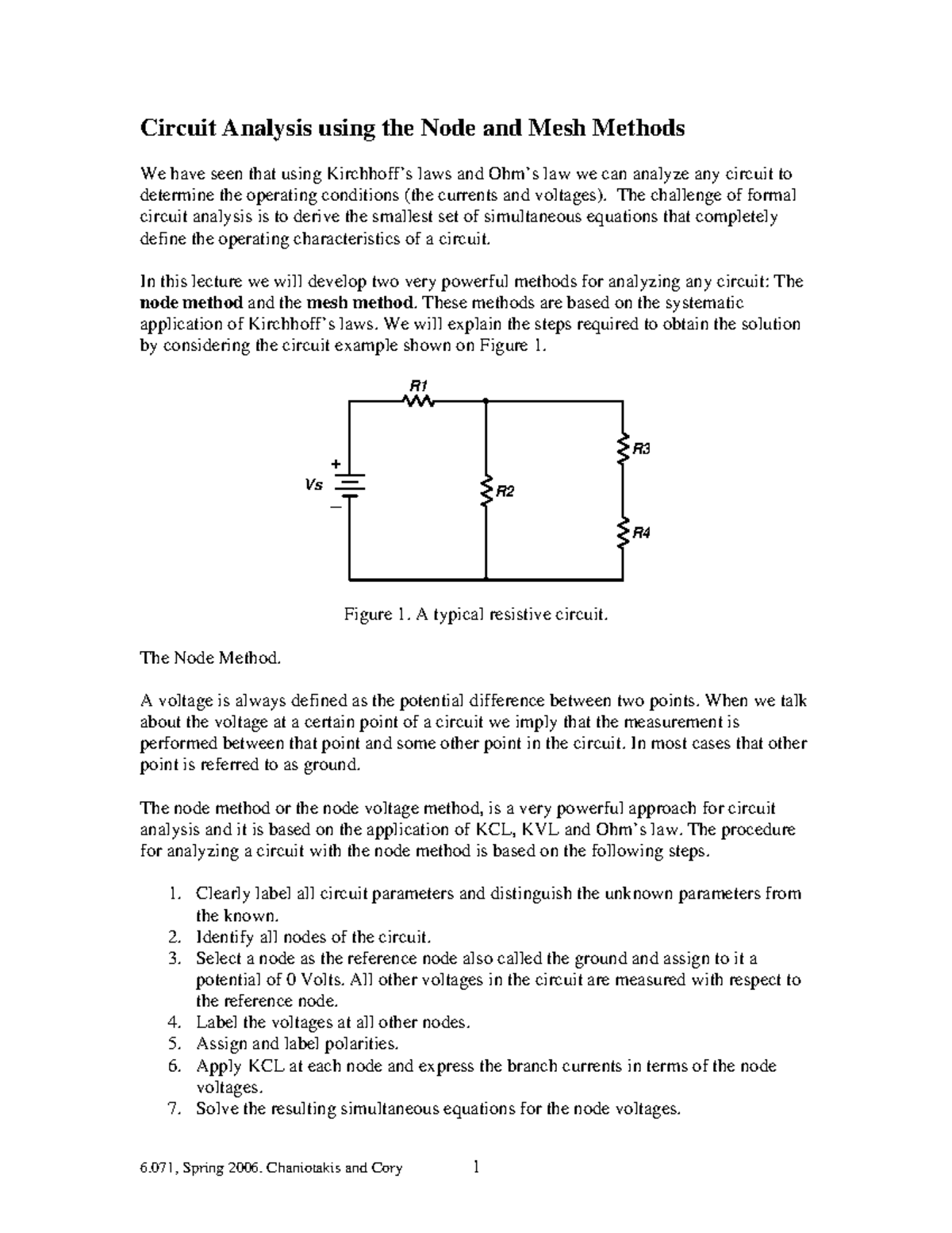 Nodal & Mesh Circuit Analysis - Course Code ENGR 101 Notes - Studocu