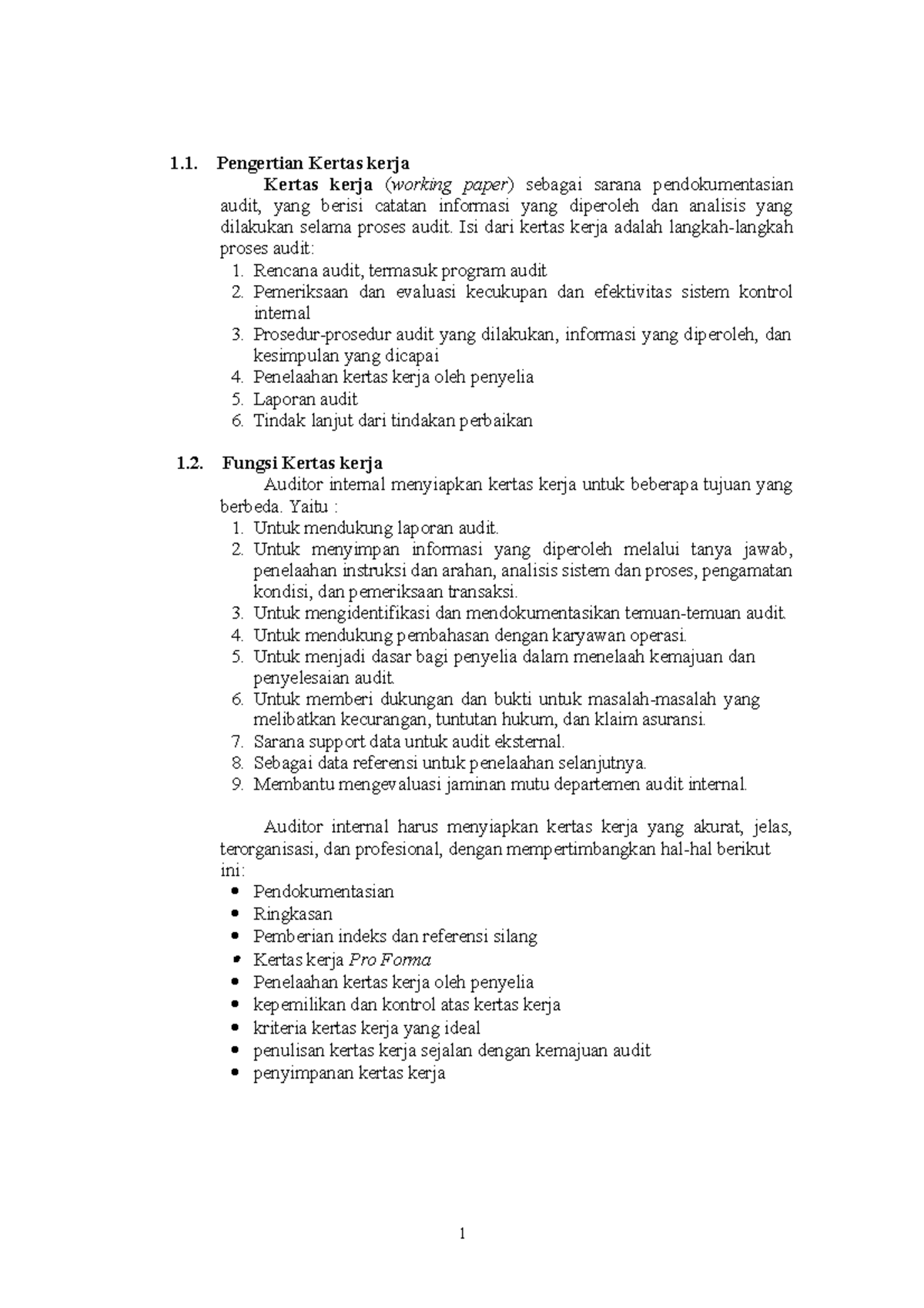 Kertas Kerja Auditing Internal: Kontrol Diri dan Dokumentasi Audit ...