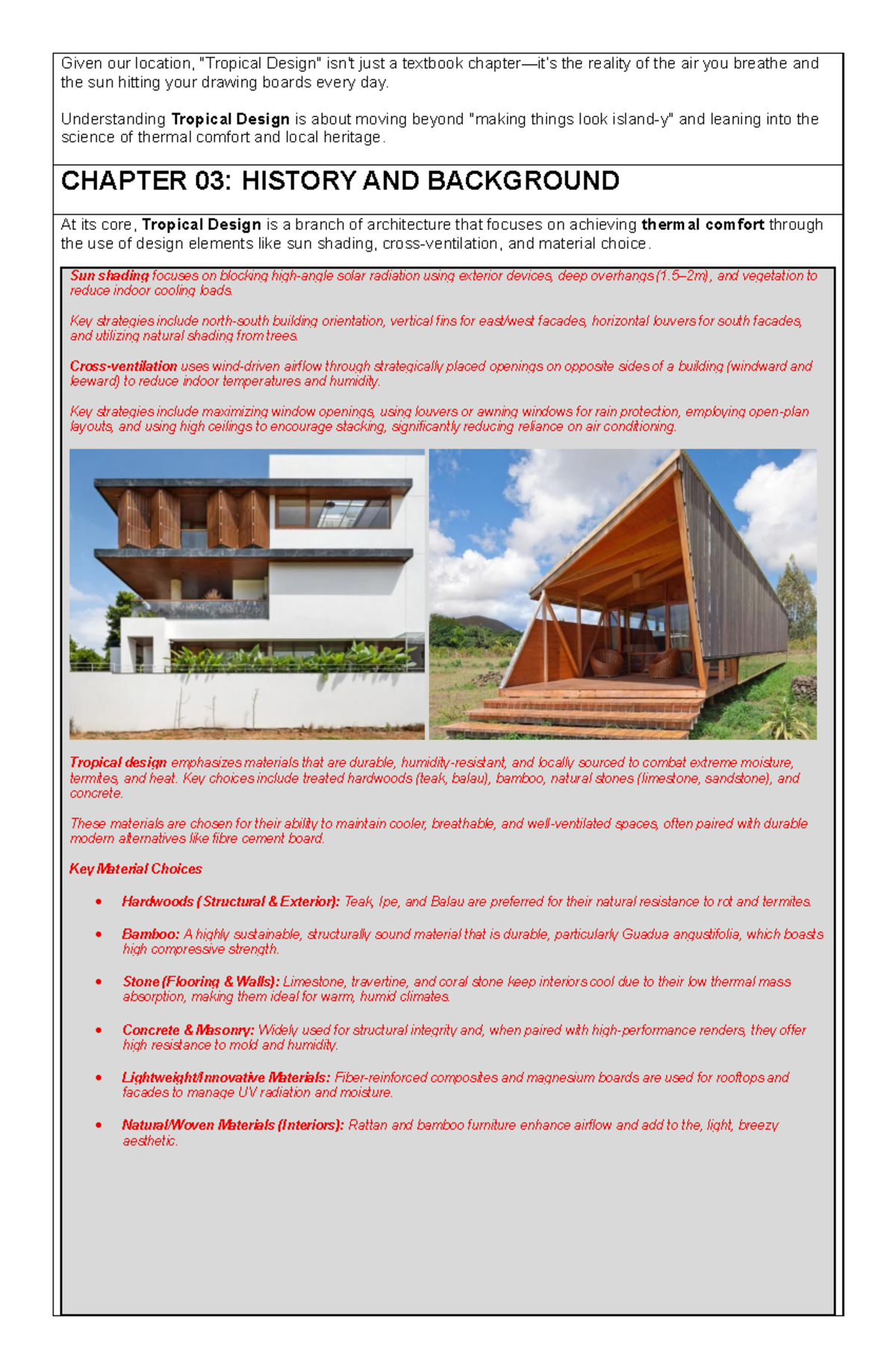 AR2 05: History and Background of Tropical Design Principles - Studocu
