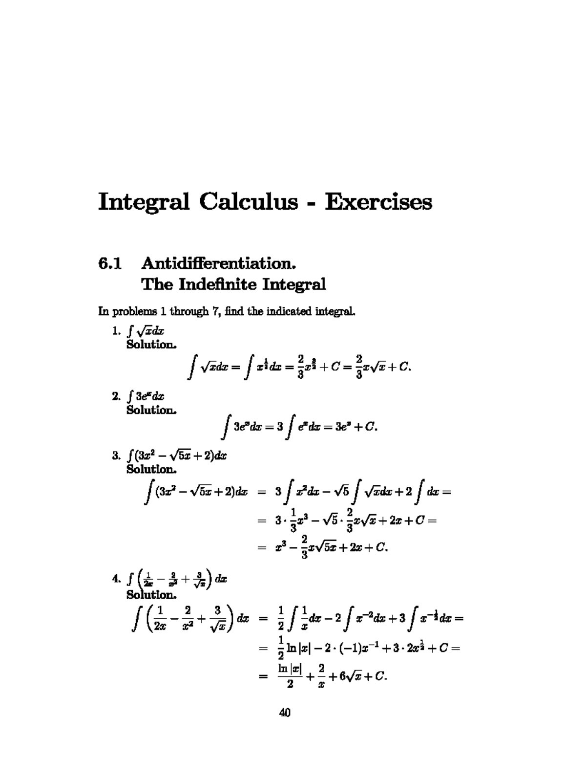 Calc - Antidifferentiation Integral Practice Problems & Solutions - Studocu