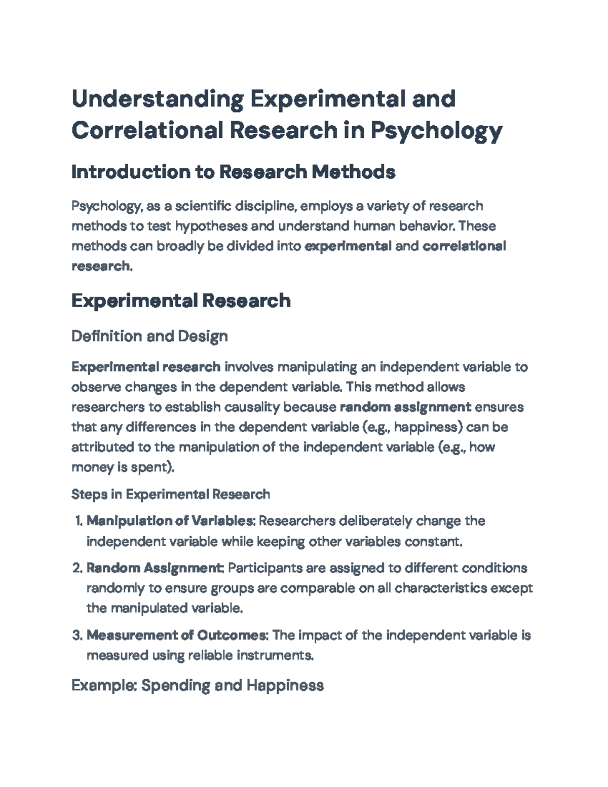 Understanding Experimental and Correlational Research in Psychology ...