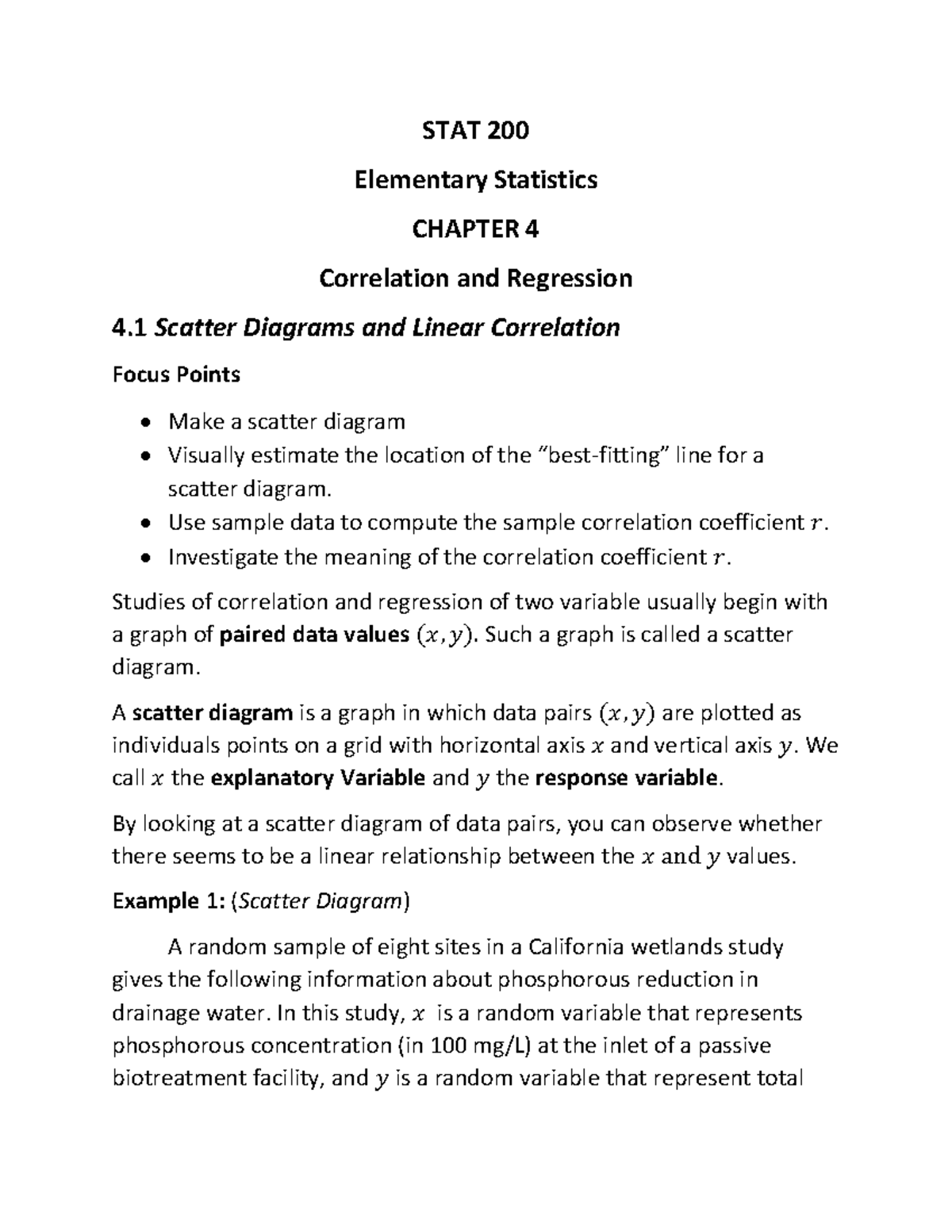STAT 200 Final Exam Review: Correlation and Regression Concepts - STAT ...