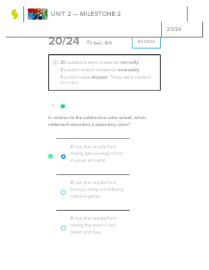 Art history 2 milestone 2 - ArtHist1002 - UNIT 2 MILESTONE 2 Which of ...
