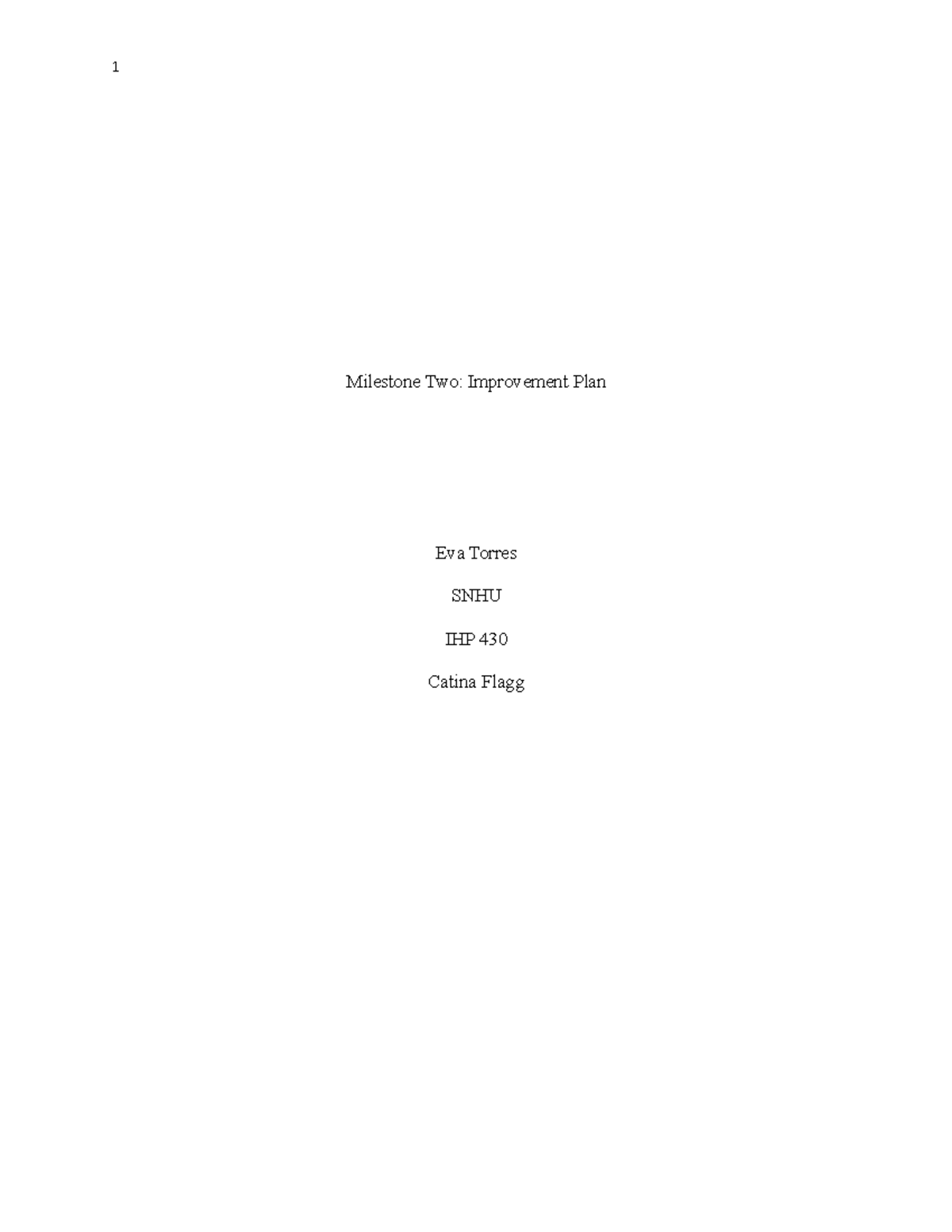 IHP 430 Module Four 4-2 Final Project Milestone Two: Handover Process ...