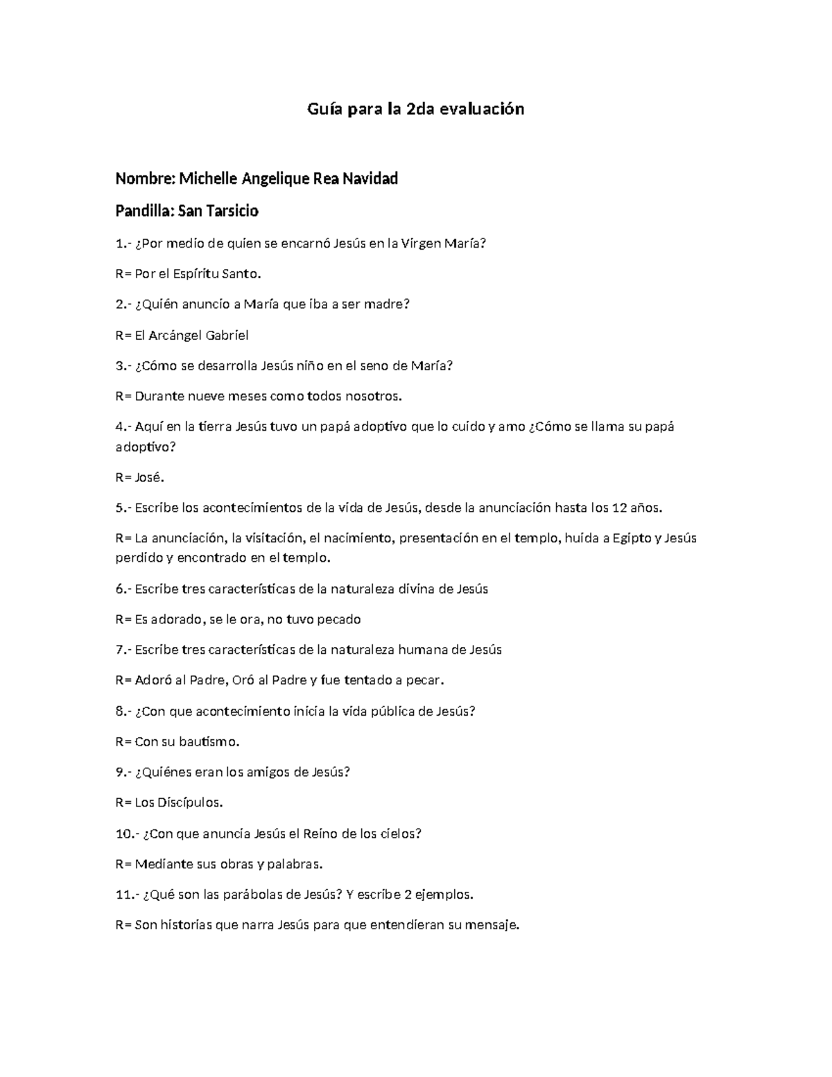 Guía para la 2da evaluación - Guía para la 2da evaluación Nombre ...