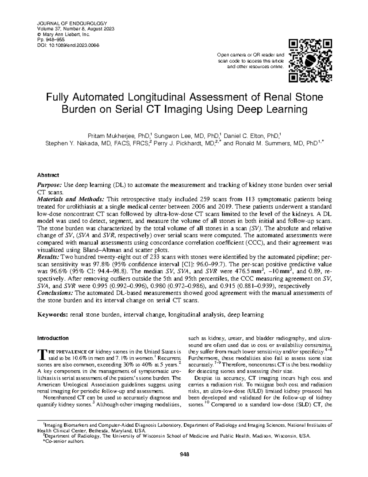 Automated Longitudinal Assessment of Renal Stone Burden Using DL - Studocu