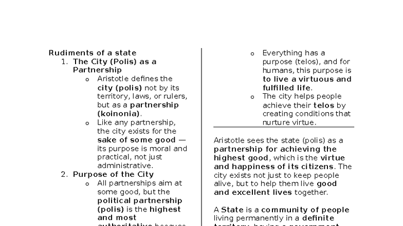 Rudiments of a State: Understanding the Polis and Its Functions (POL ...
