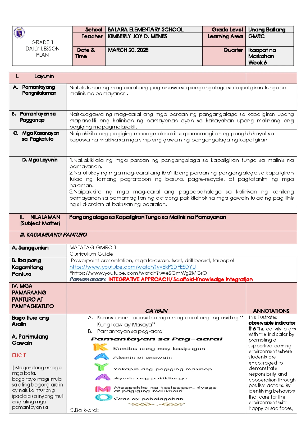 August DLL Pagkakaisaunity KEY Stage 1 - GRADES 1 to 12 DAILY LESSON ...
