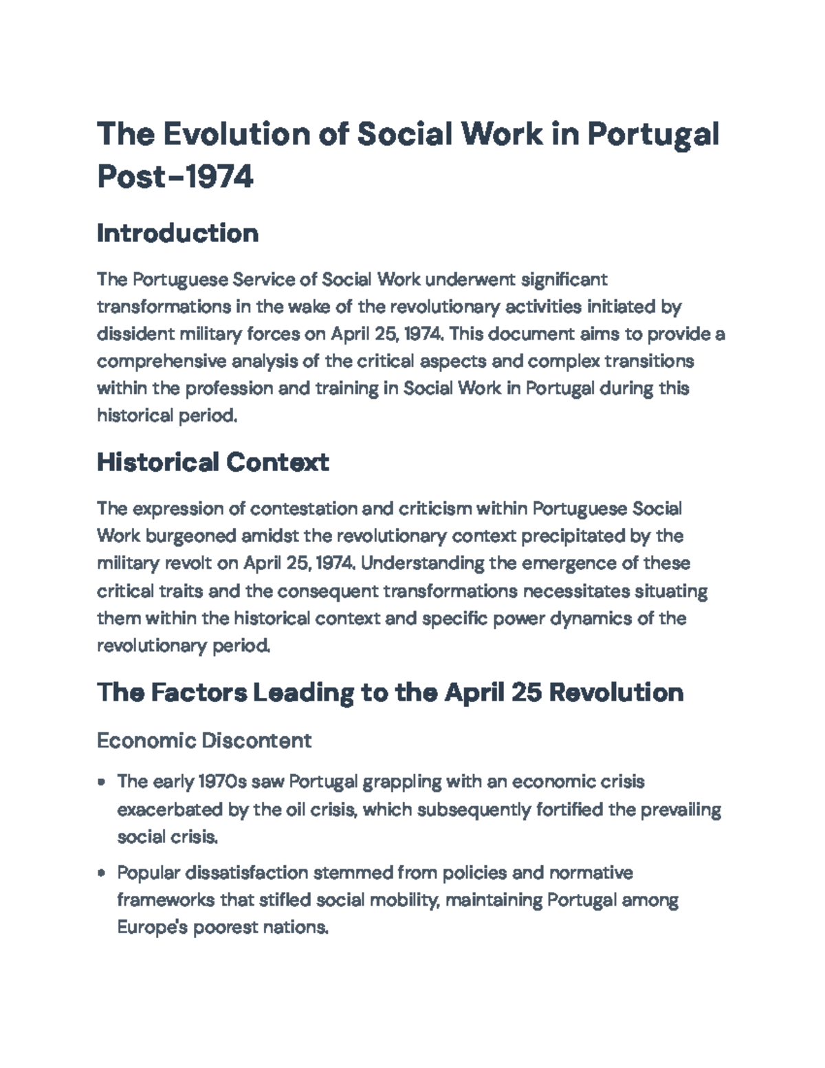 SWK 101: The Evolution of Social Work Post-Revolution in Portugal (1974 ...