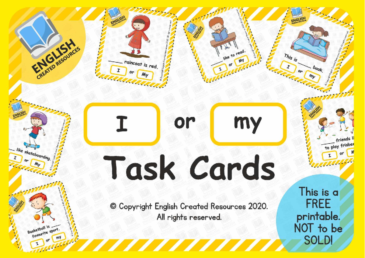 ENGLISH 1 Task Cards: Fun Activities for Kids - Studocu