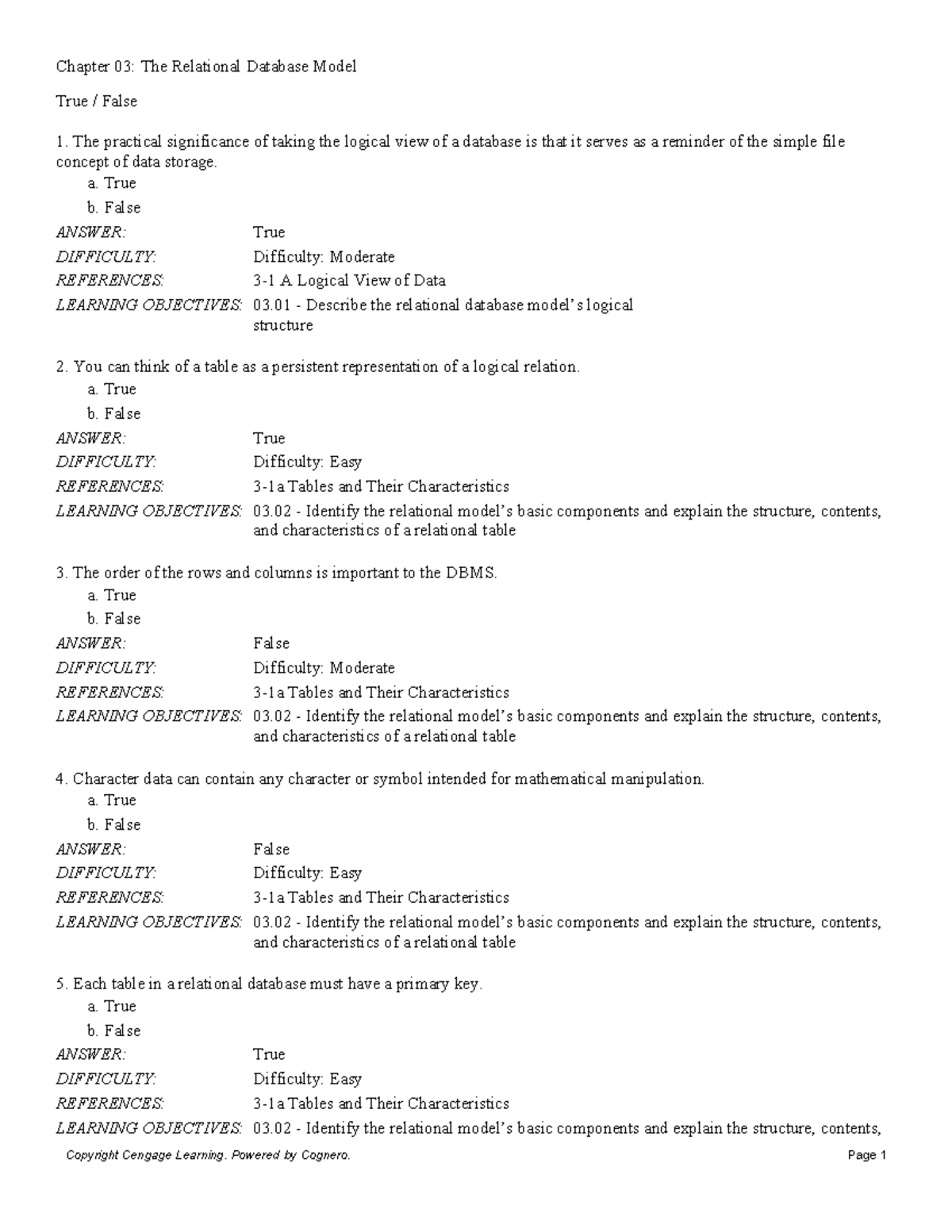Chapter 03: Key Concepts of the Relational Database Model - Studocu