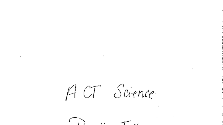 ACT Practice Test 1: Science Section with 40 Questions - Studocu