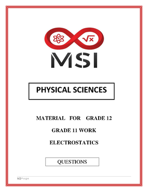 Physical Sciences-Electrostatics - Physical Sciences GRAD E 12 SELF ...