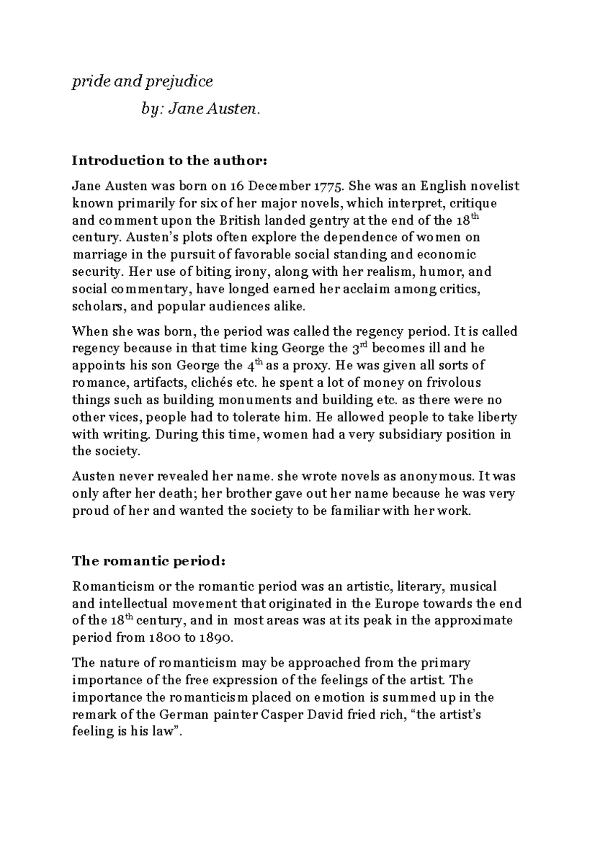 Pride and Prejudice (ENG101): Key Themes and Insights - Studocu