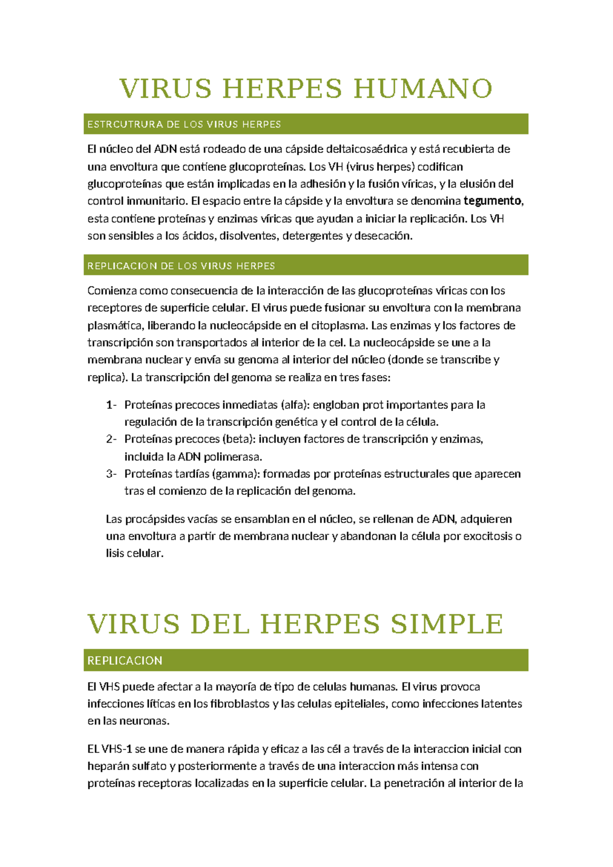 VHS Y VVZ: Estructura, Replicación y Patogenia de los Virus Herpes ...