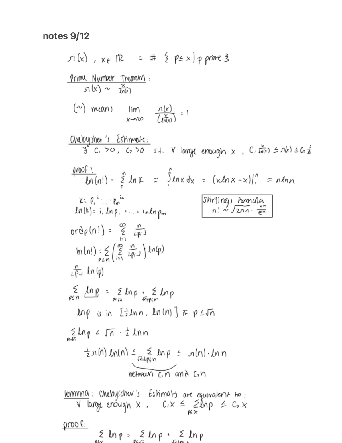 Lecture Notes on Prime Number Theorem - Course Code 23287572 - Studocu