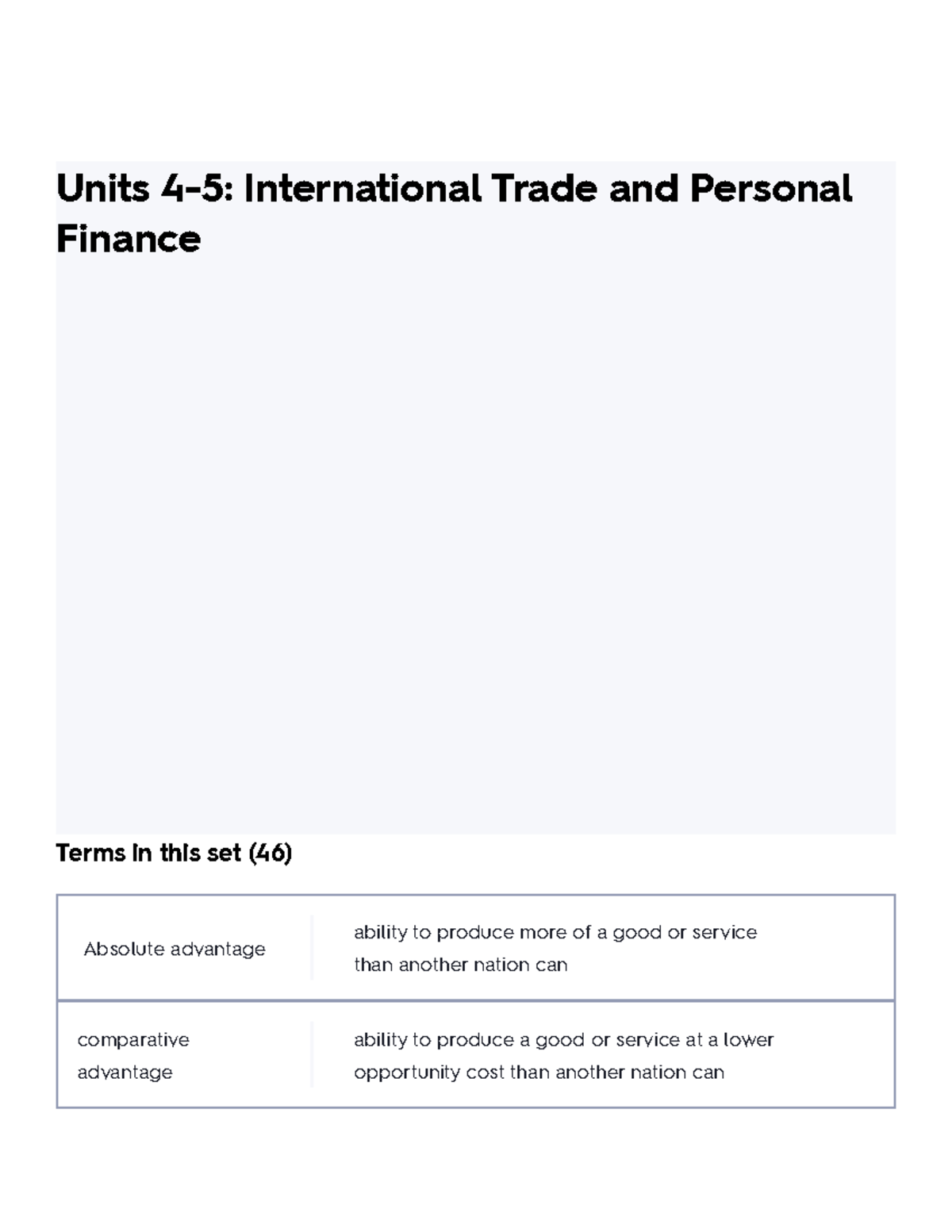 Units 4-5- International Trade and Personal Finance Flashcards Quizlet ...