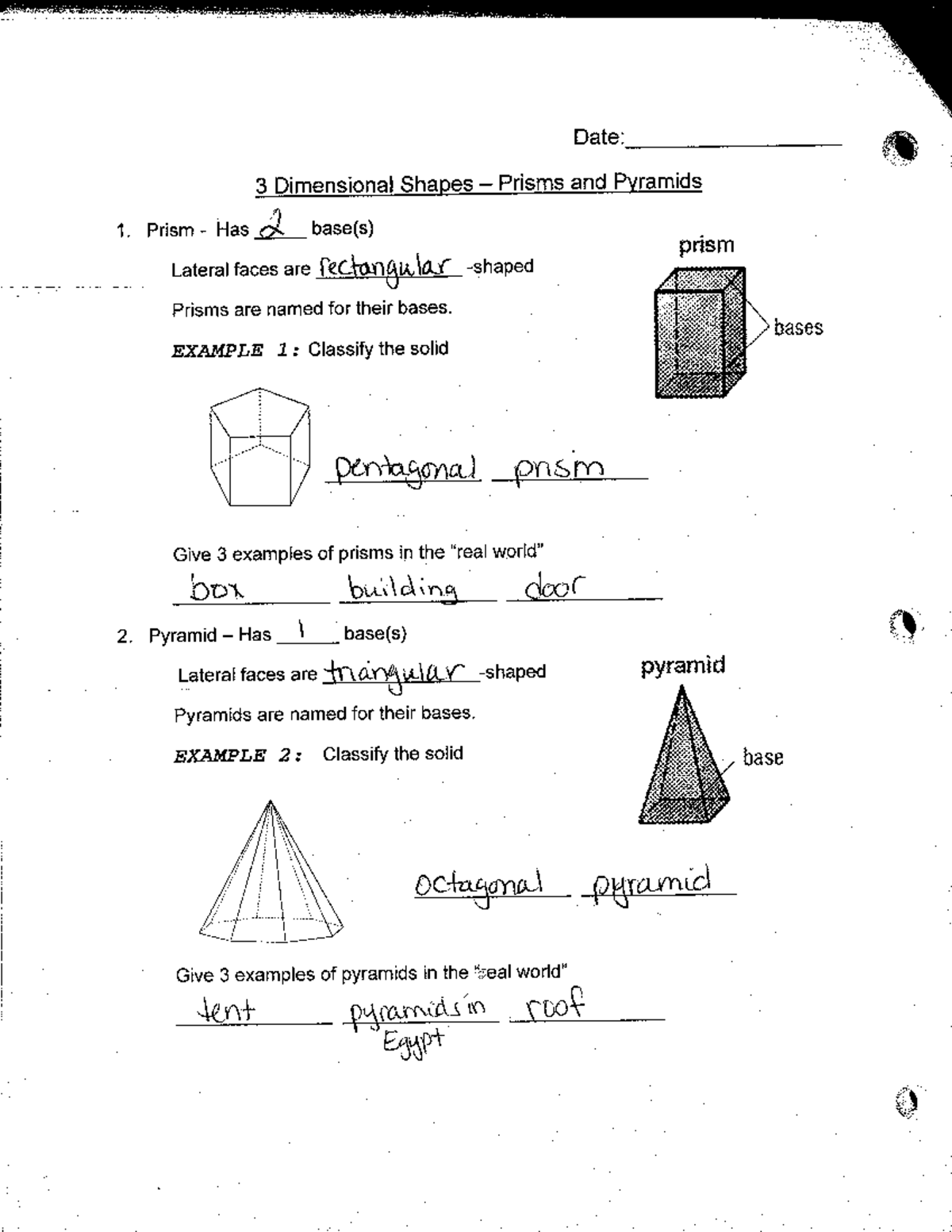3D Shapes: Prisms and Pyramids Overview - Studocu