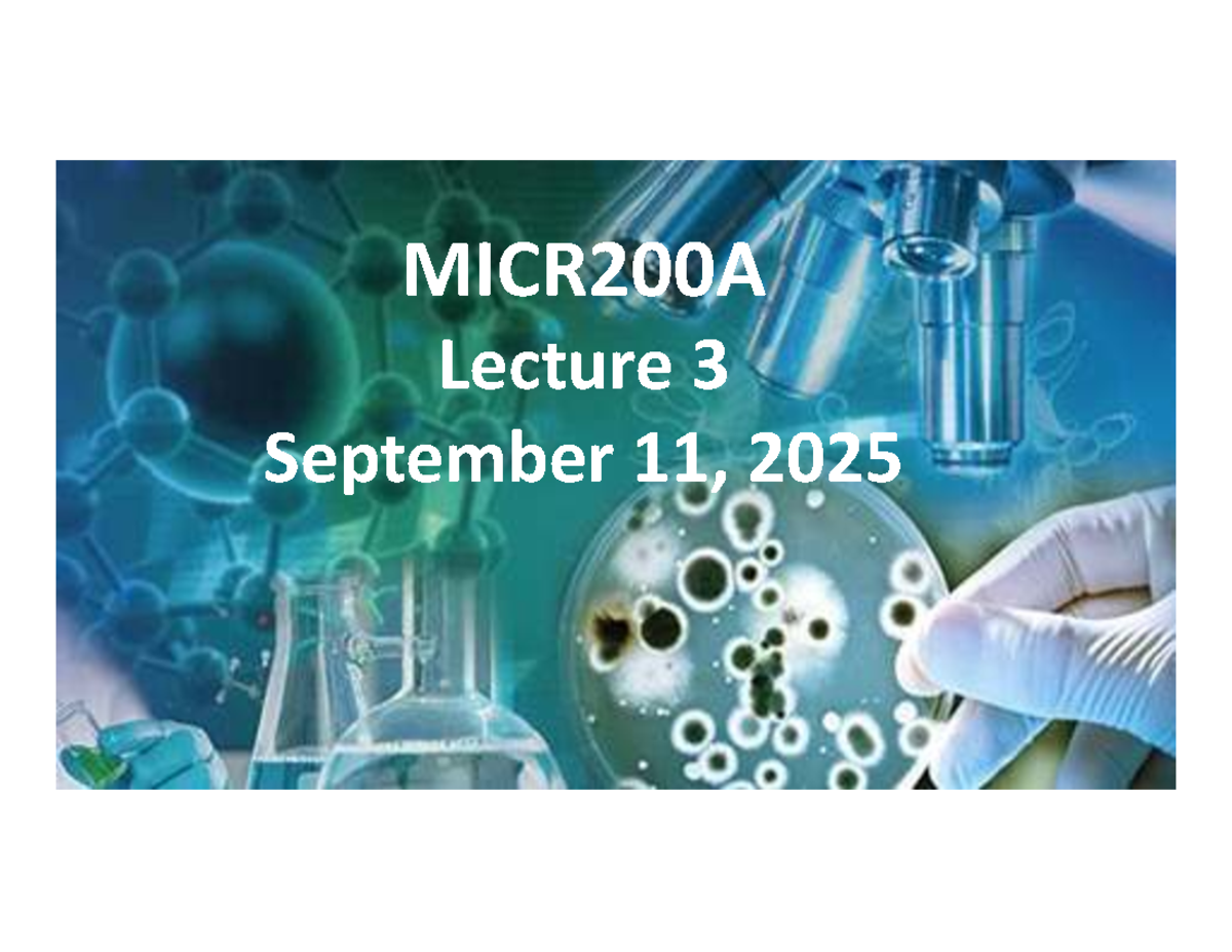 MICR200A Lecture Notes: Microbiology Concepts on Cell Structure ...
