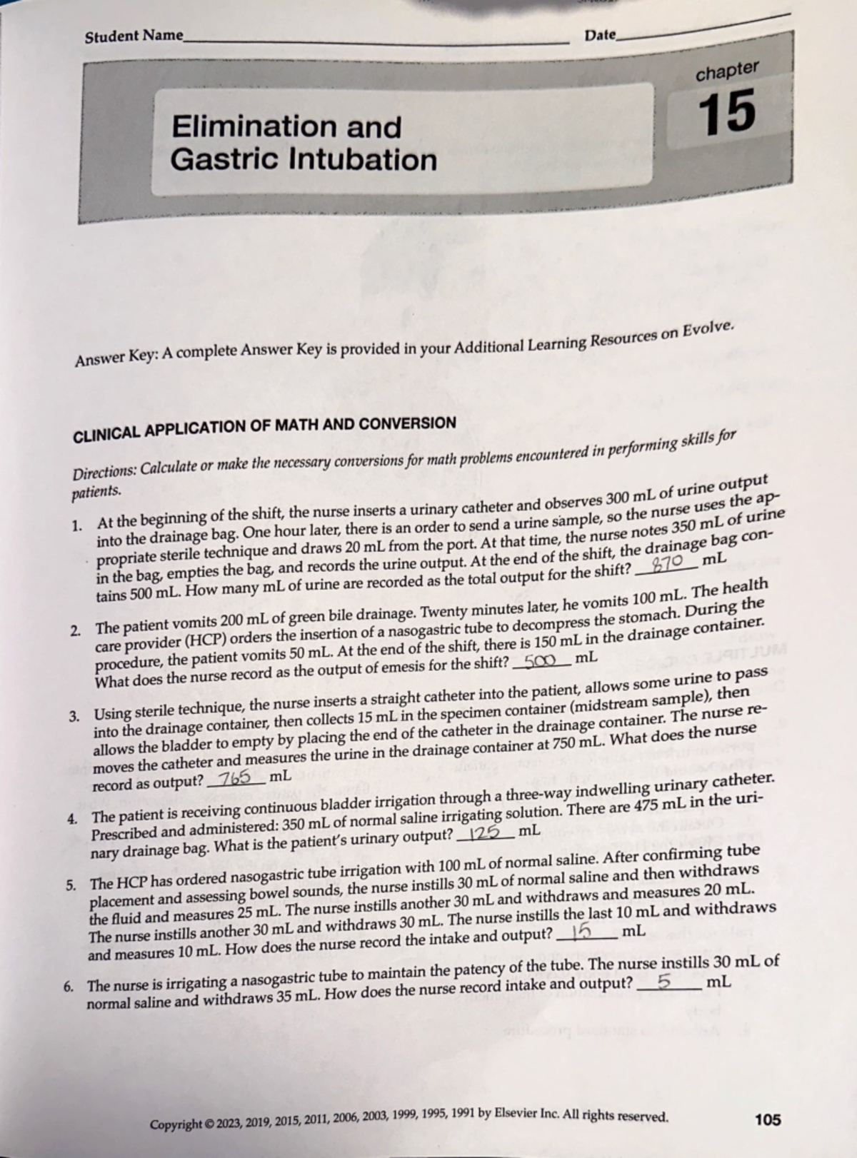 Chapter 15: Elimination and Gastric Intubation Study Notes - Studocu