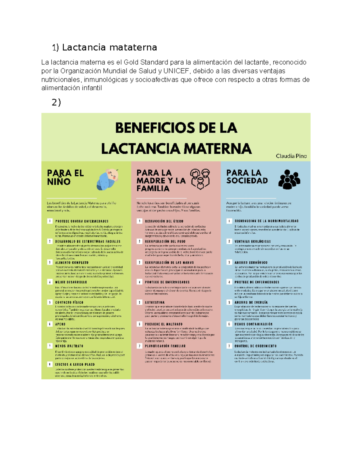 Lactancia Materna: Beneficios Nutricionales y Sociales - Studocu