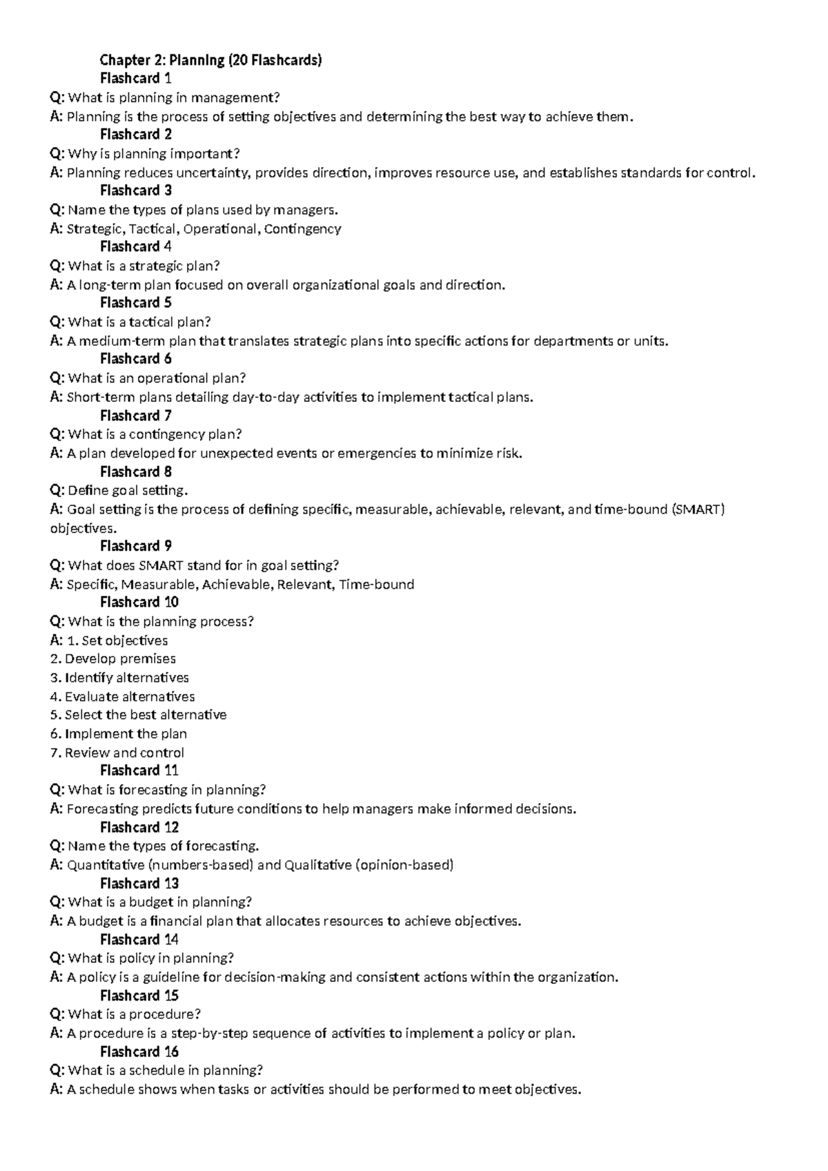 Chapter 2: Planning Concepts (20 Flashcards) - Studocu