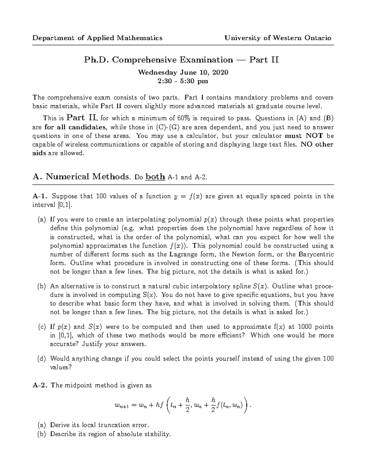 AM 2020 Part 2 - math practice exam - Department of Applied Mathematics ...