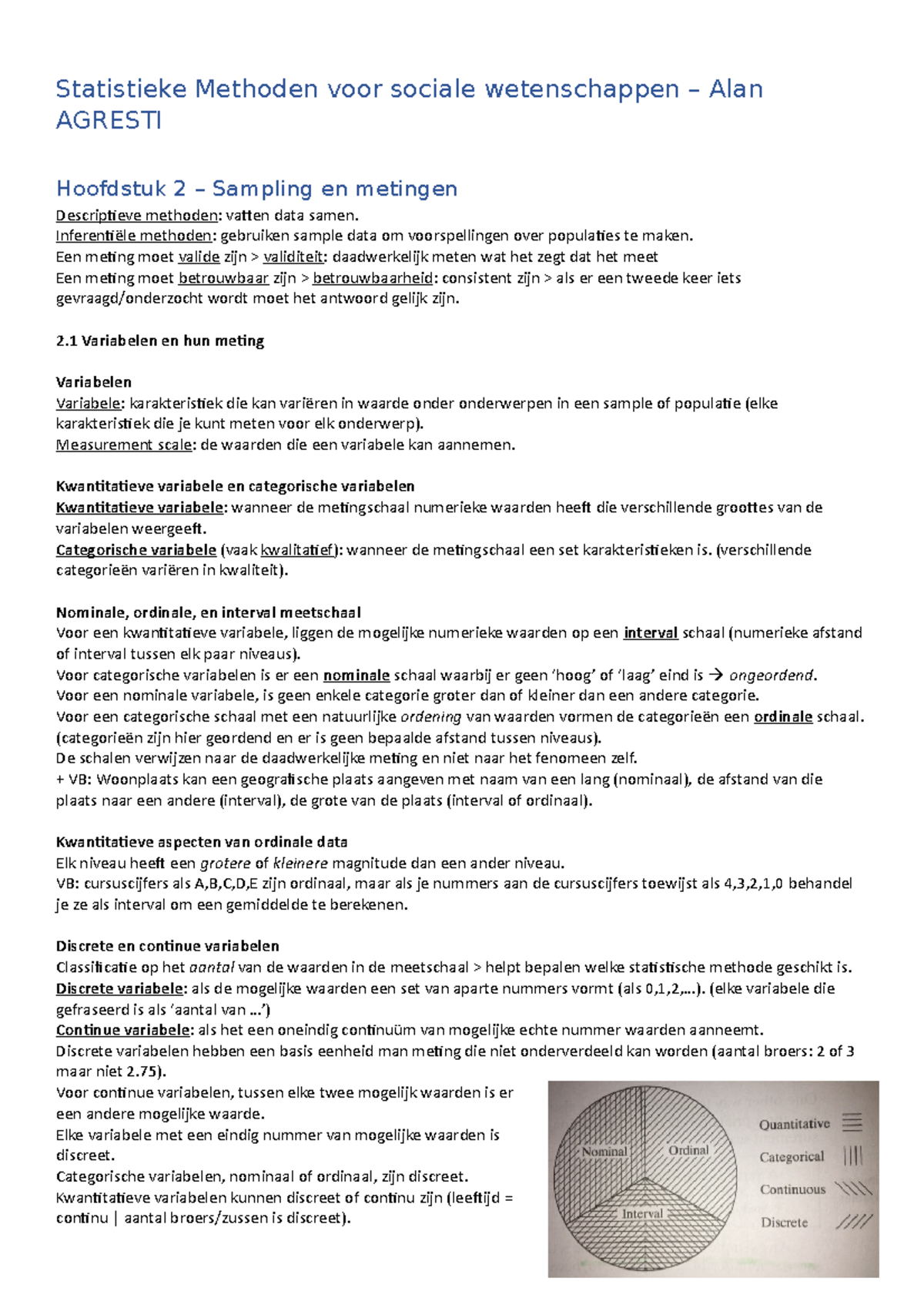 Statistieke Methoden voor Sociale Wetenschappen - Hoofdstuk 2 en 3 ...