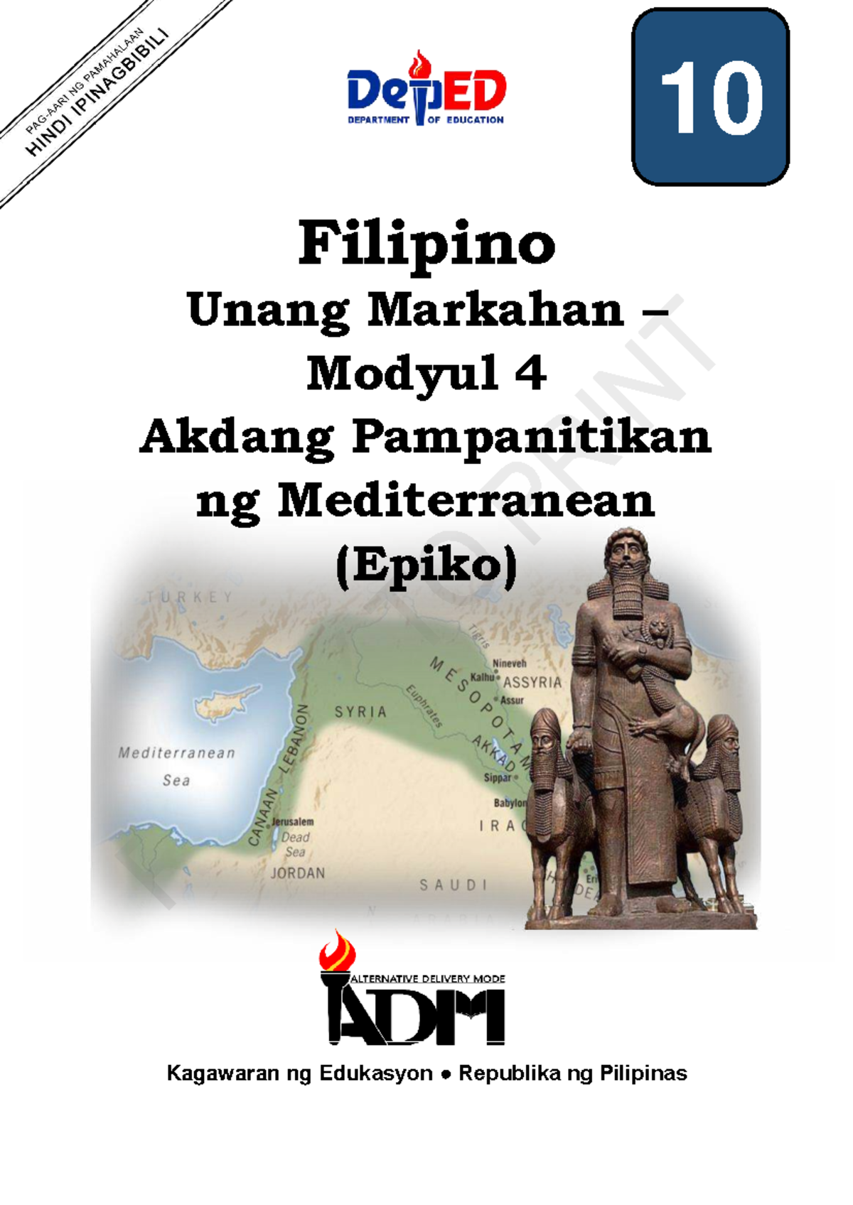 Filipino 10 Q1 Modyul 4: Akdang Pampanitikan ng Mediterranean (Epiko ...