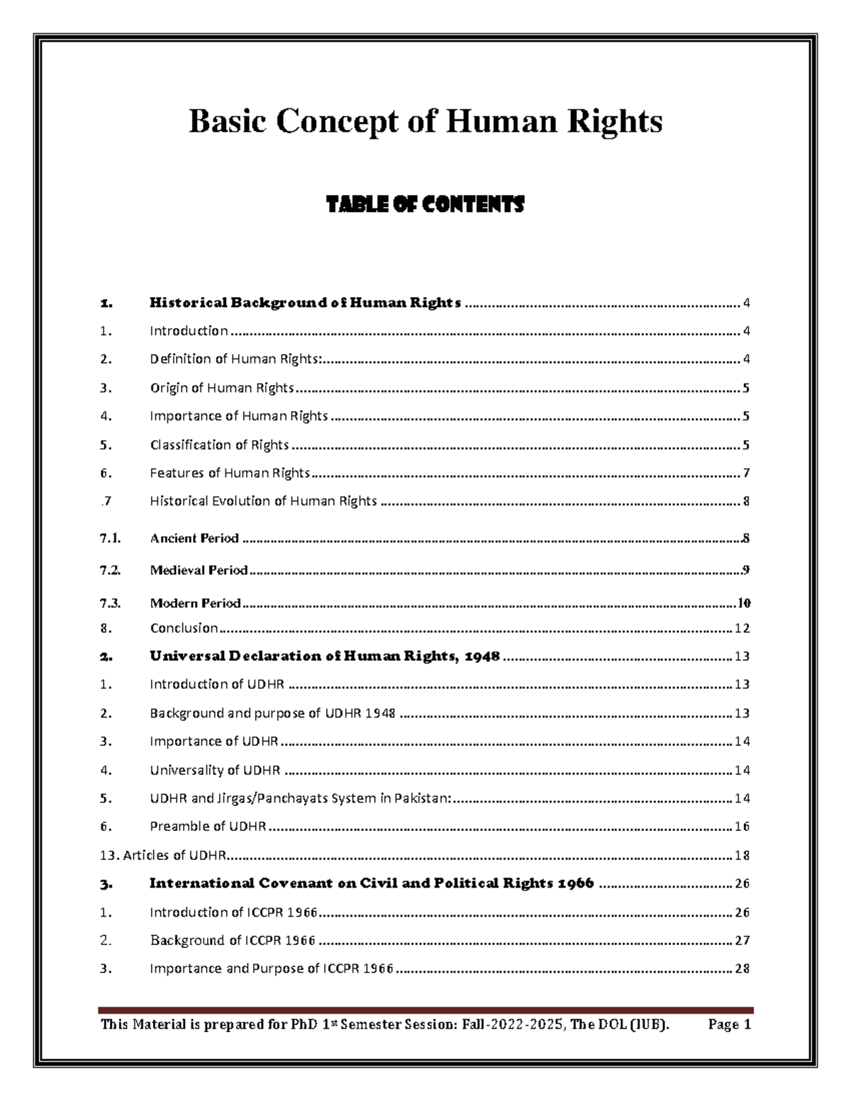 Human Rights Overview: Key Concepts and Legal Frameworks - Studocu