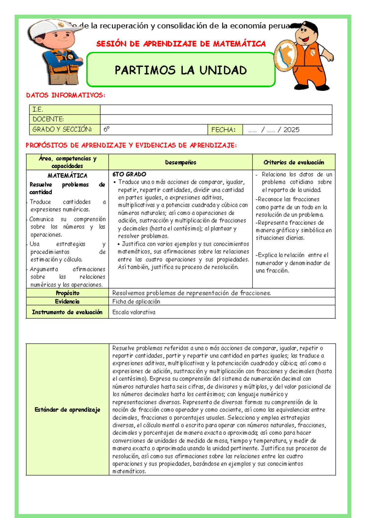 SES-6TO GRADO-MAT- Representación de Fracciones y Problemas Cotidianos ...