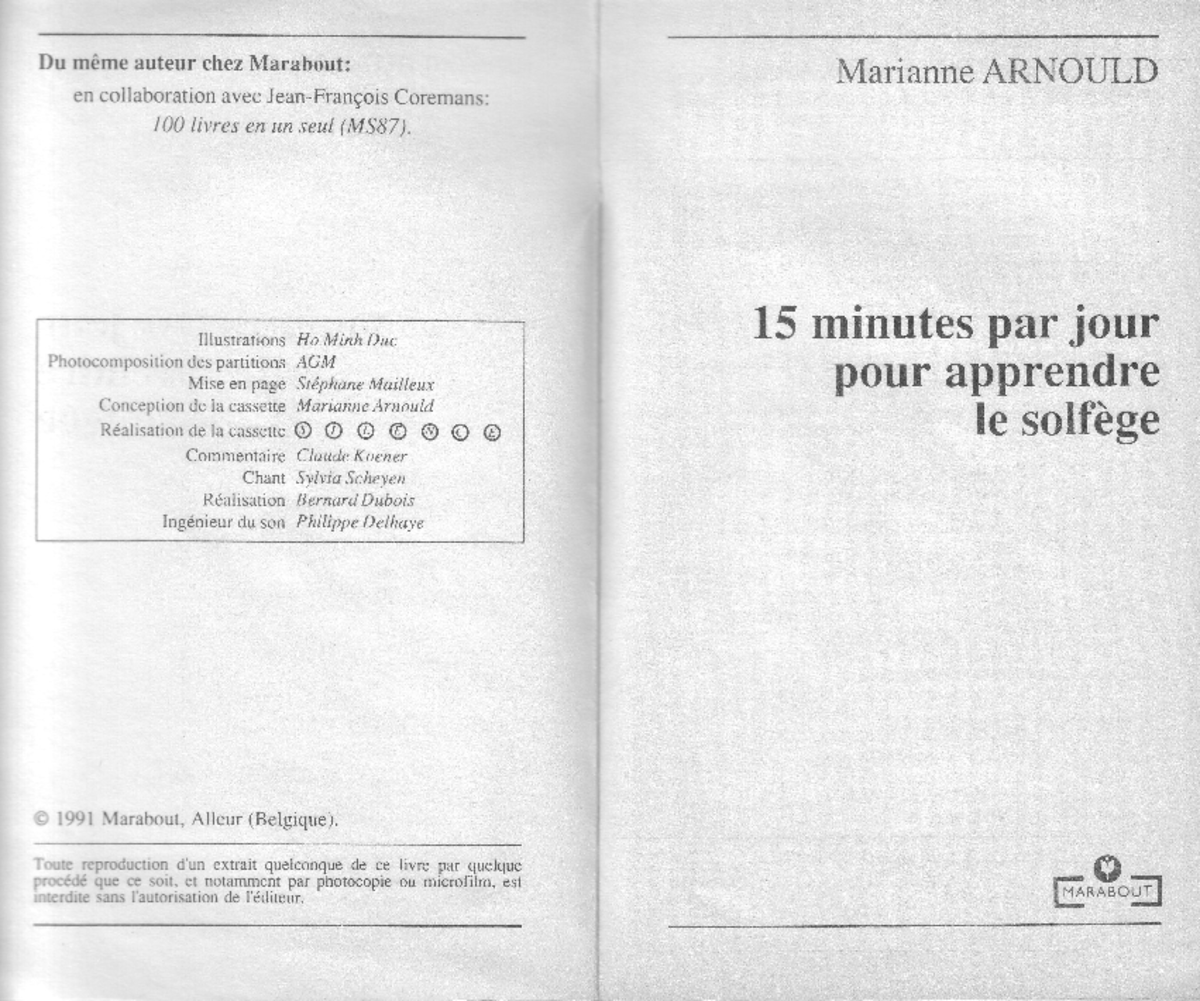 Apprendre le solfège - Du même auteur chez Marabout: Marianne ARNOU en ...