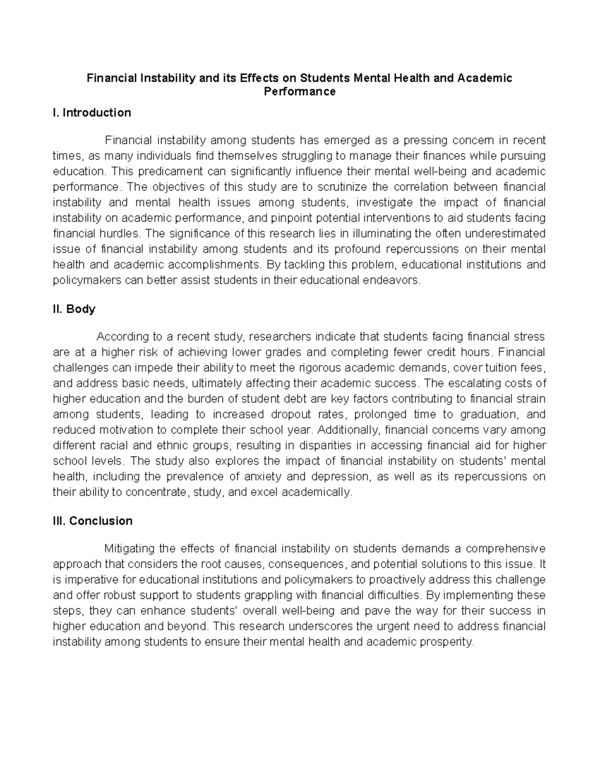 Financial Instability: Impact on Students' Mental Health & Academics ...