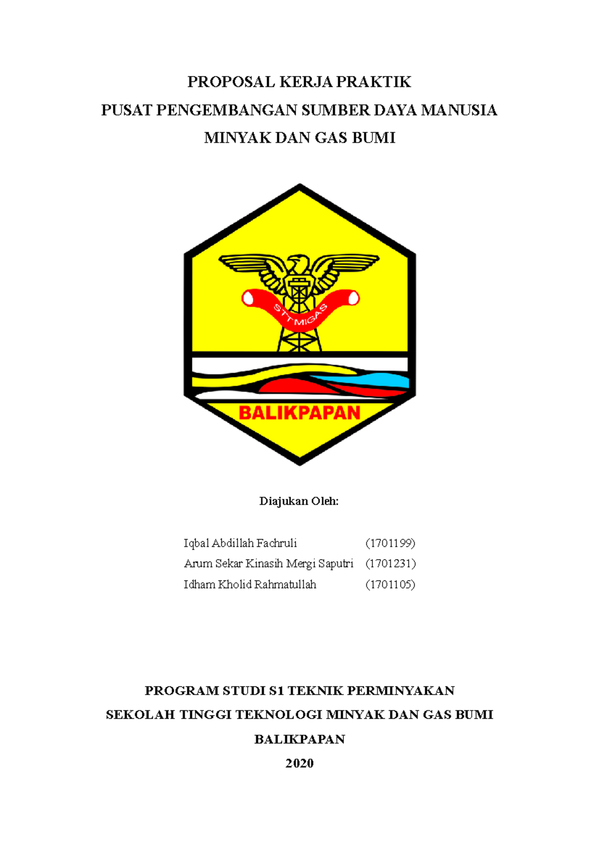 Proposal Kerja Praktik S1 Teknik Perminyakan di PPSDM MIGAS - Studocu