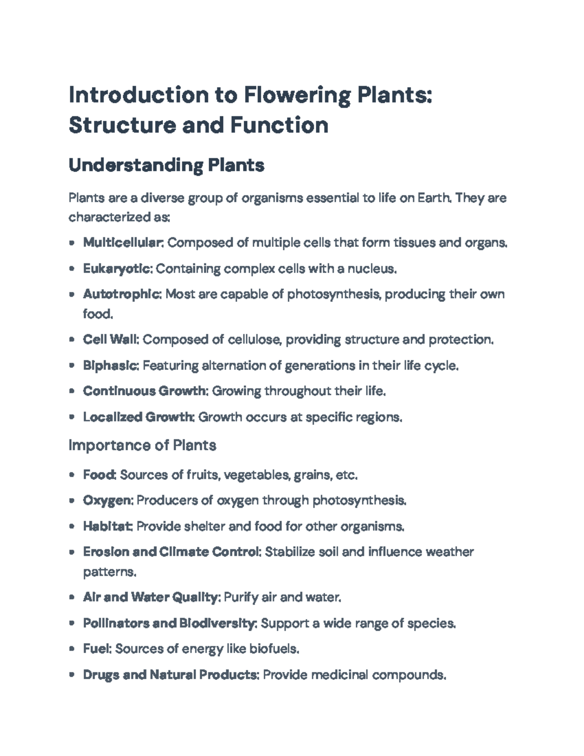Flowering Plants: Structure, Function, and Classification Overview ...