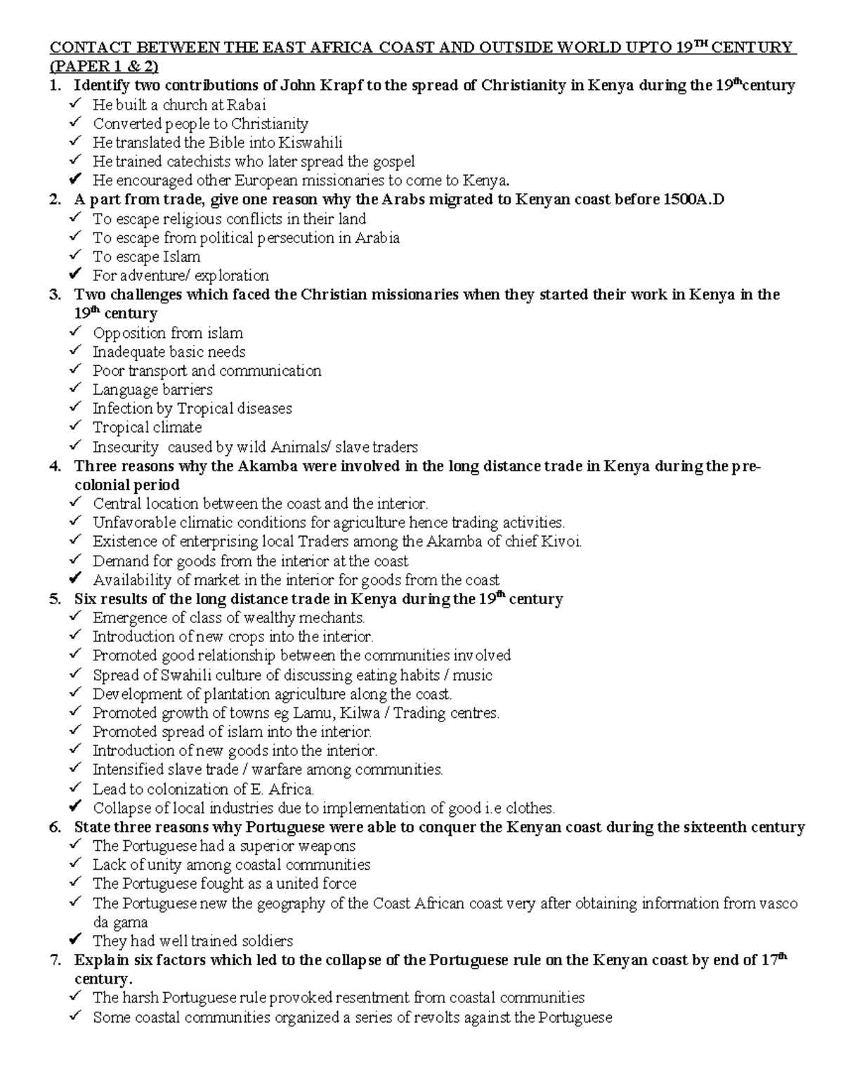 6. Contact Between East Africa Coast & Outside World: 19th Century ...