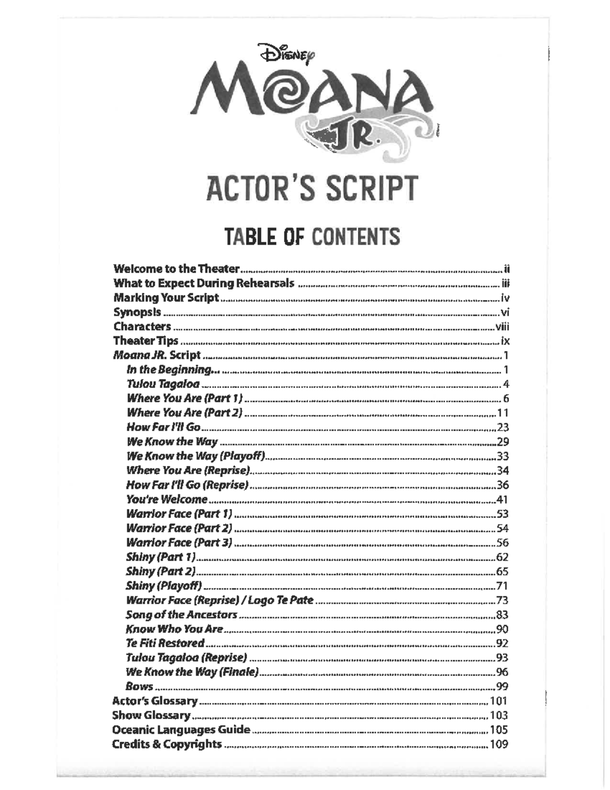 Moana Jr. Script for Performance - Complete Guide - Studocu