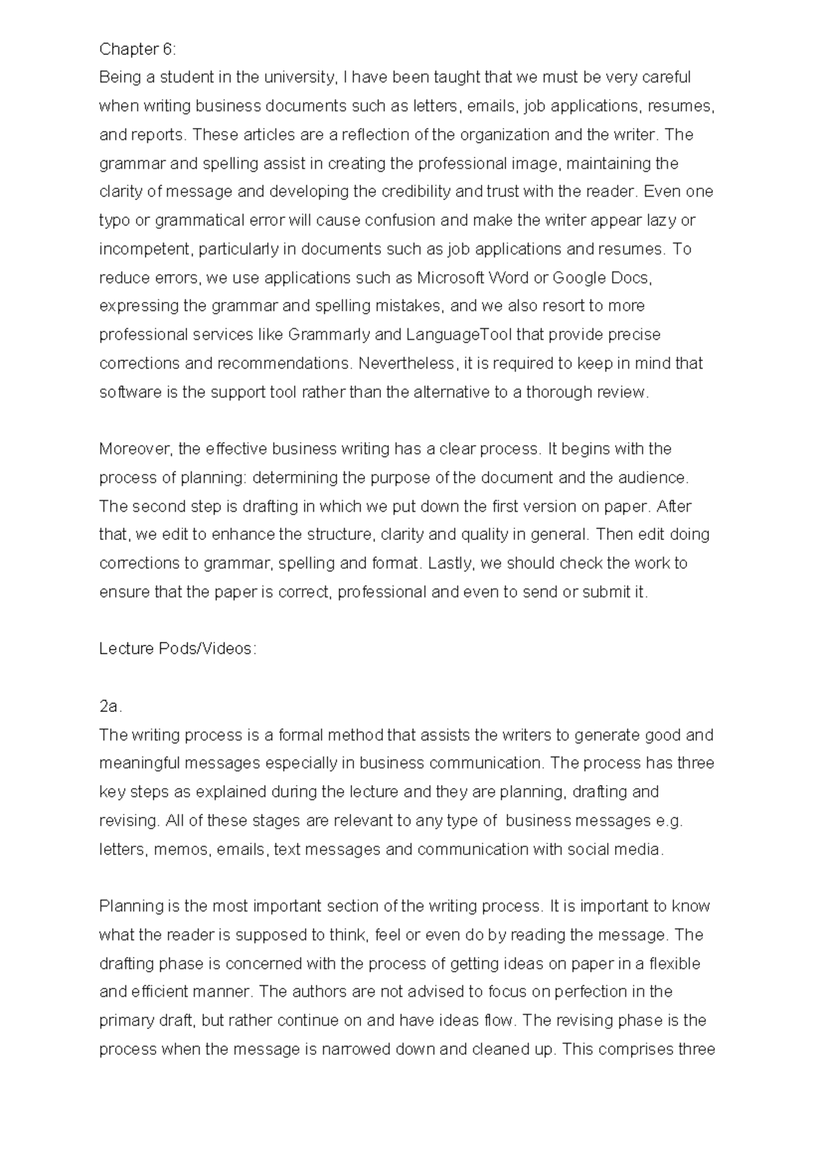 200914 Chapter 6: Effective Business Writing and Communication Skills ...
